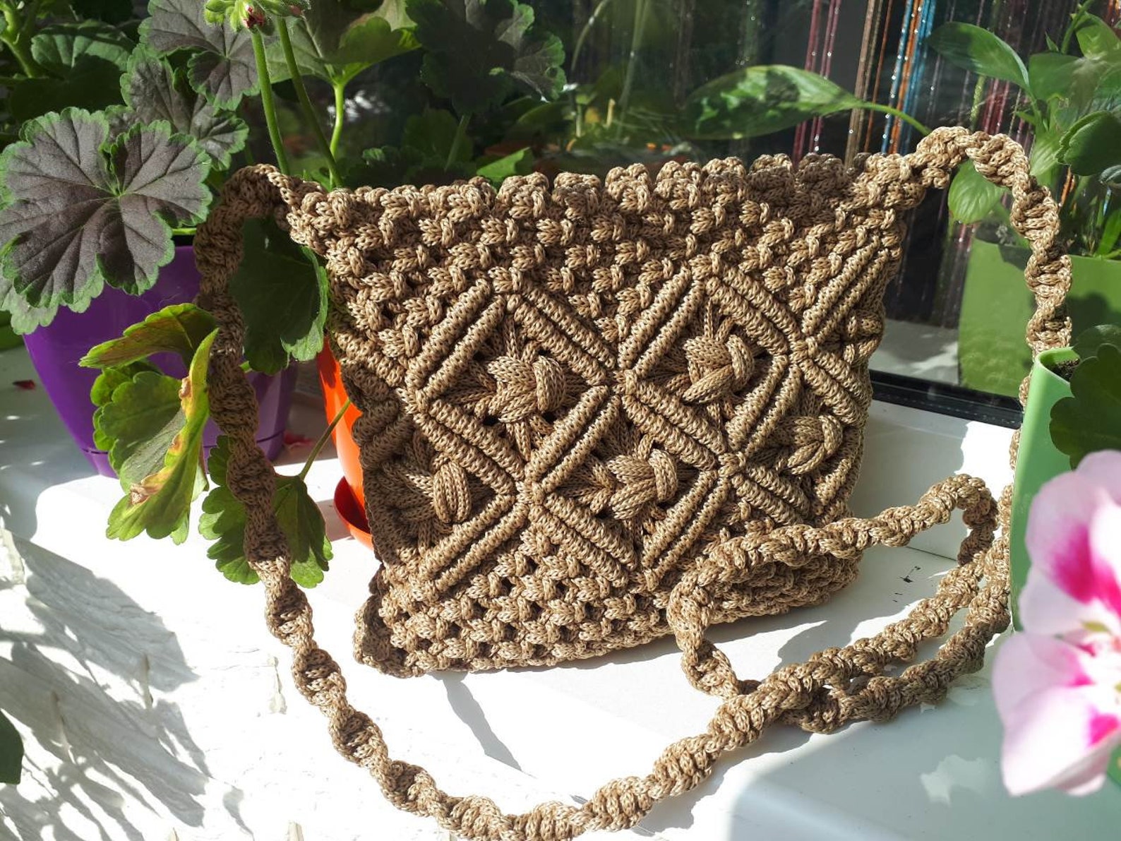 Macrame Bag Handmade Bag Gift for Her Macrame Shoulder Bag - Etsy