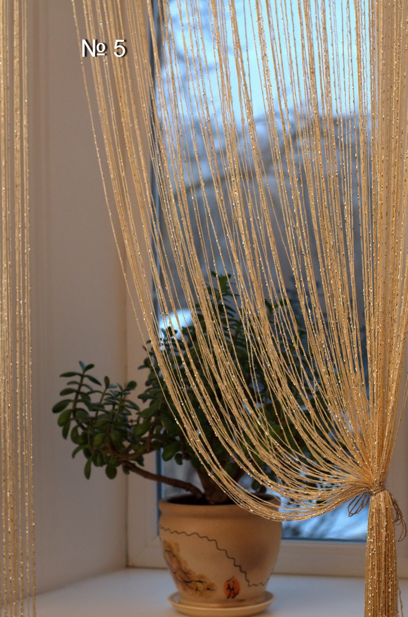 Thread Curtains. Curtain With Lurex 3mx2.8m. Door Curtain. - Etsy