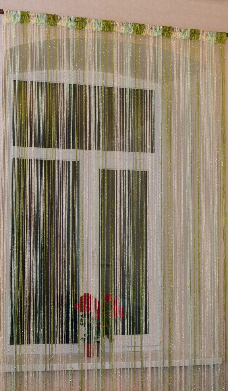 Thread Curtains. Curtain With Lurex 3mx2.8m. Door Curtain. - Etsy