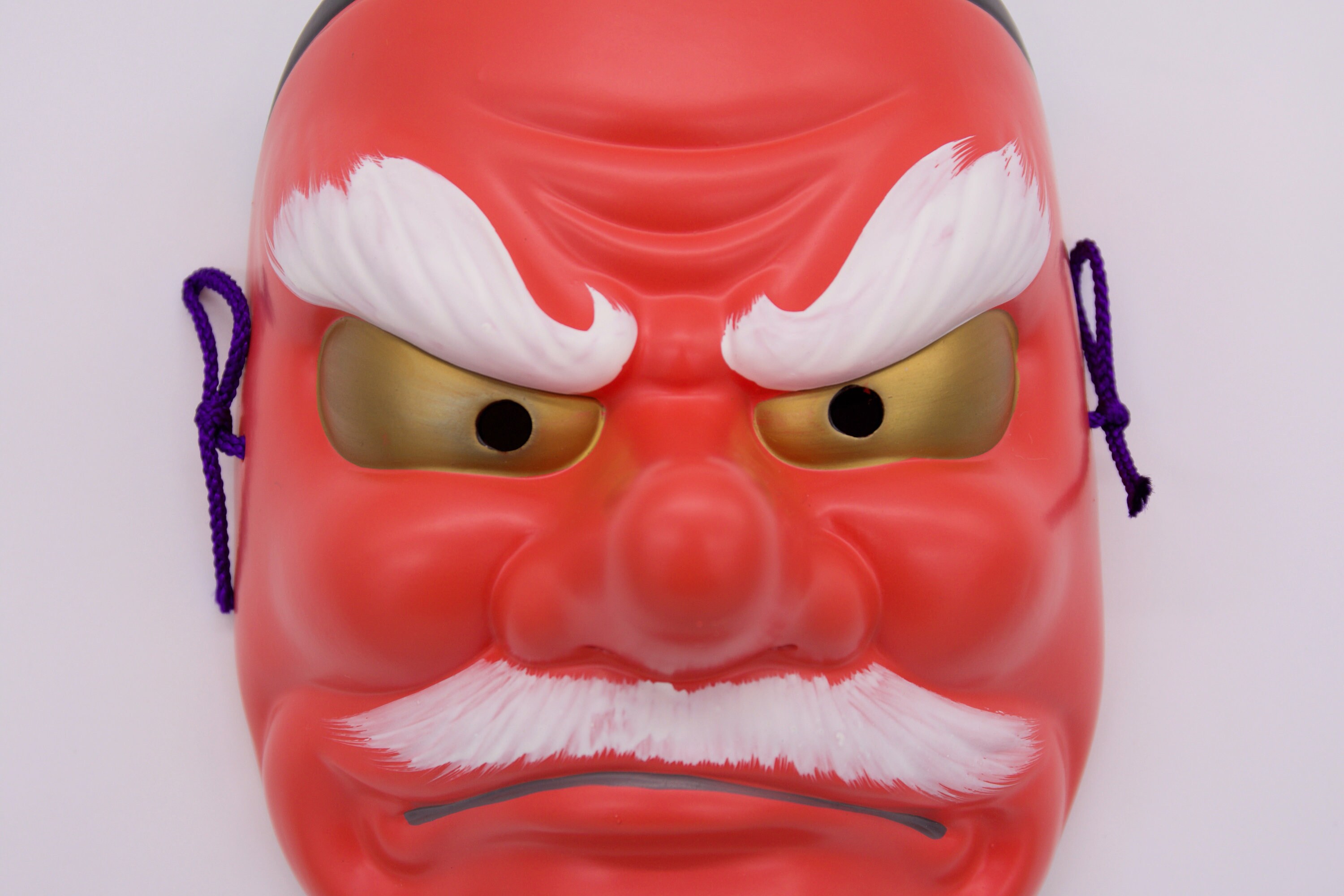 TENGU Japanese Mask Omen Kami God Demon Yokai Noh Red Gold | Etsy