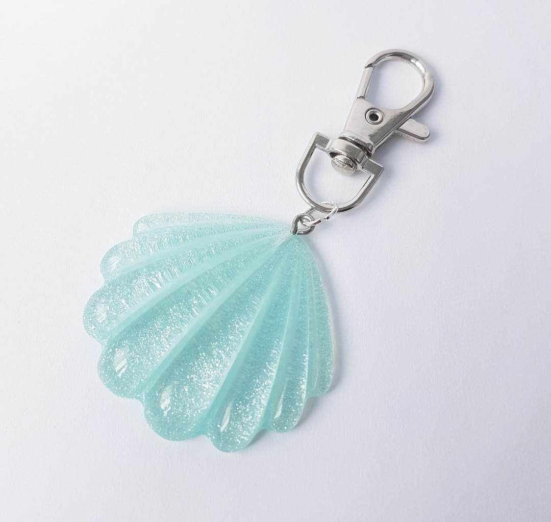 Blue Seashell Bag Charm - Etsy