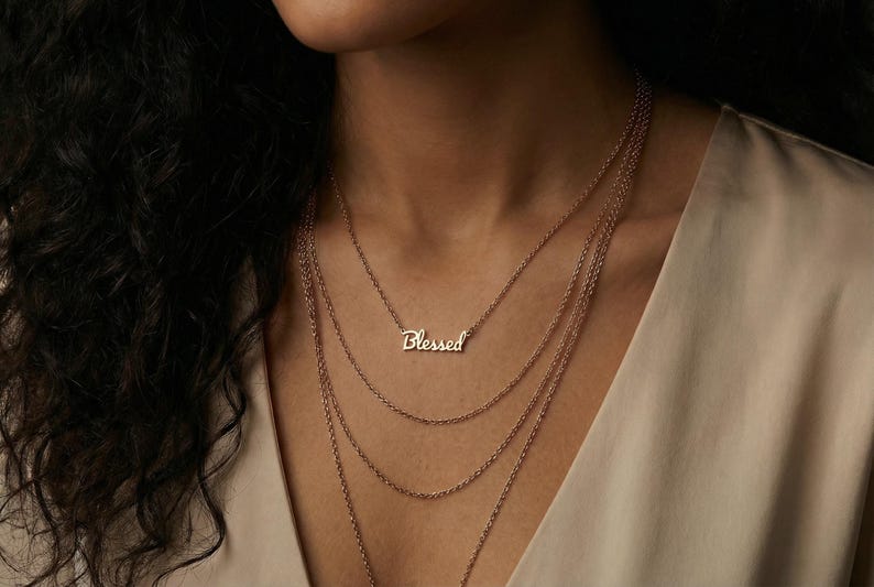 Custom 18k Gold Name Necklace · Personalized Script Name Pendant ...