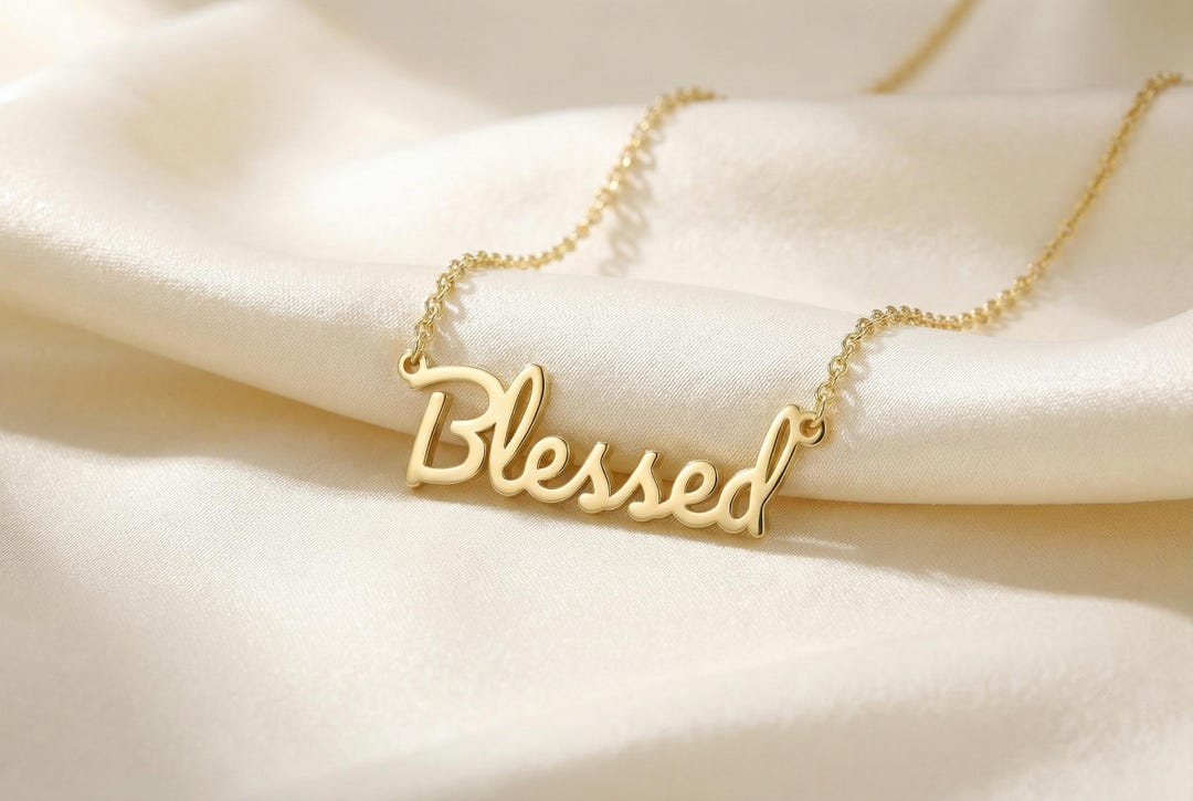 Custom 18k Gold Name Necklace · Personalized Script Name Pendant ...