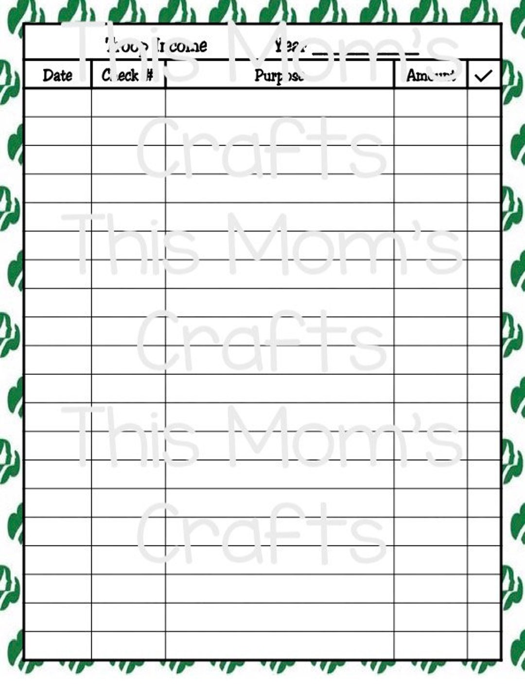 Troop Income Log - Etsy