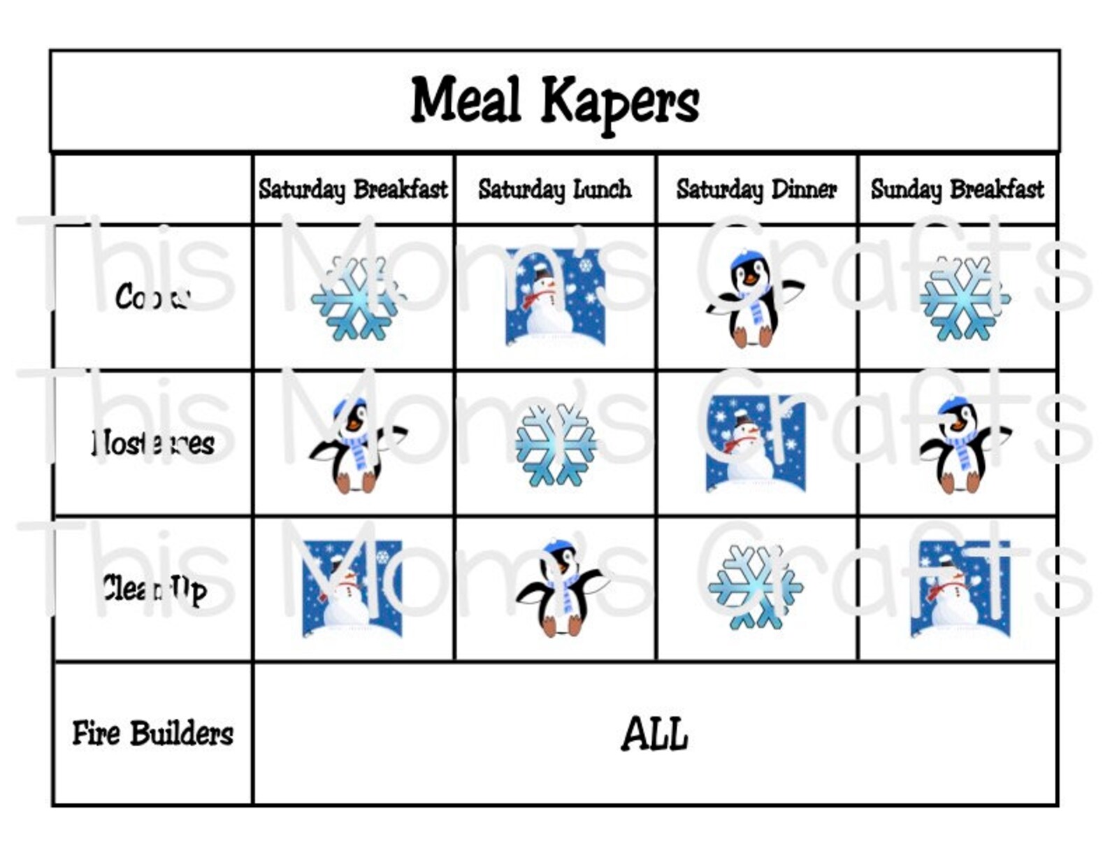 Girl Scout Kaper Charts - Etsy