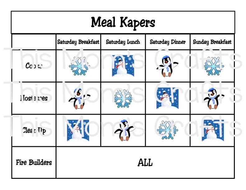 Girl Scout Kaper Charts - Etsy
