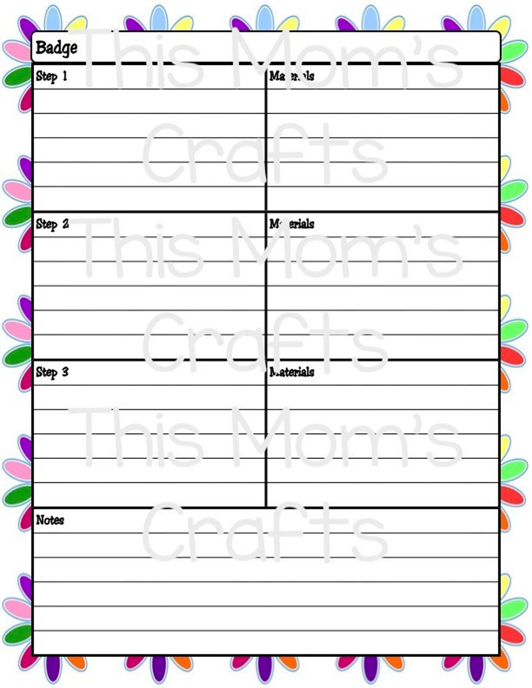 Badge Planner 8.5"x11" PDF - Etsy