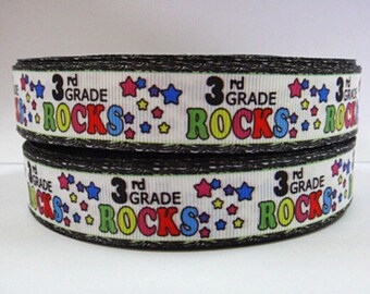 3rd Grade Rocks Applique Designs 5x7 and 8x11 hoop size