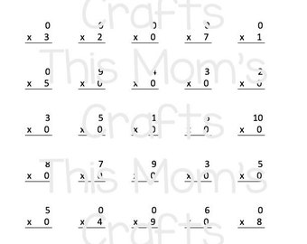 Multiplication Speed Strip Tests Facts 0-12 Digital Download - Etsy