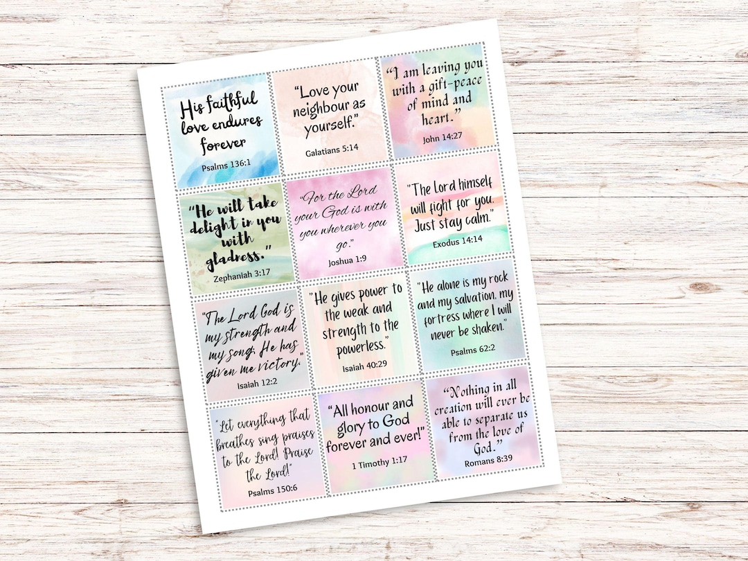 Printable Bible Verse Stickers, Scripture Decals (digital Download) - Etsy