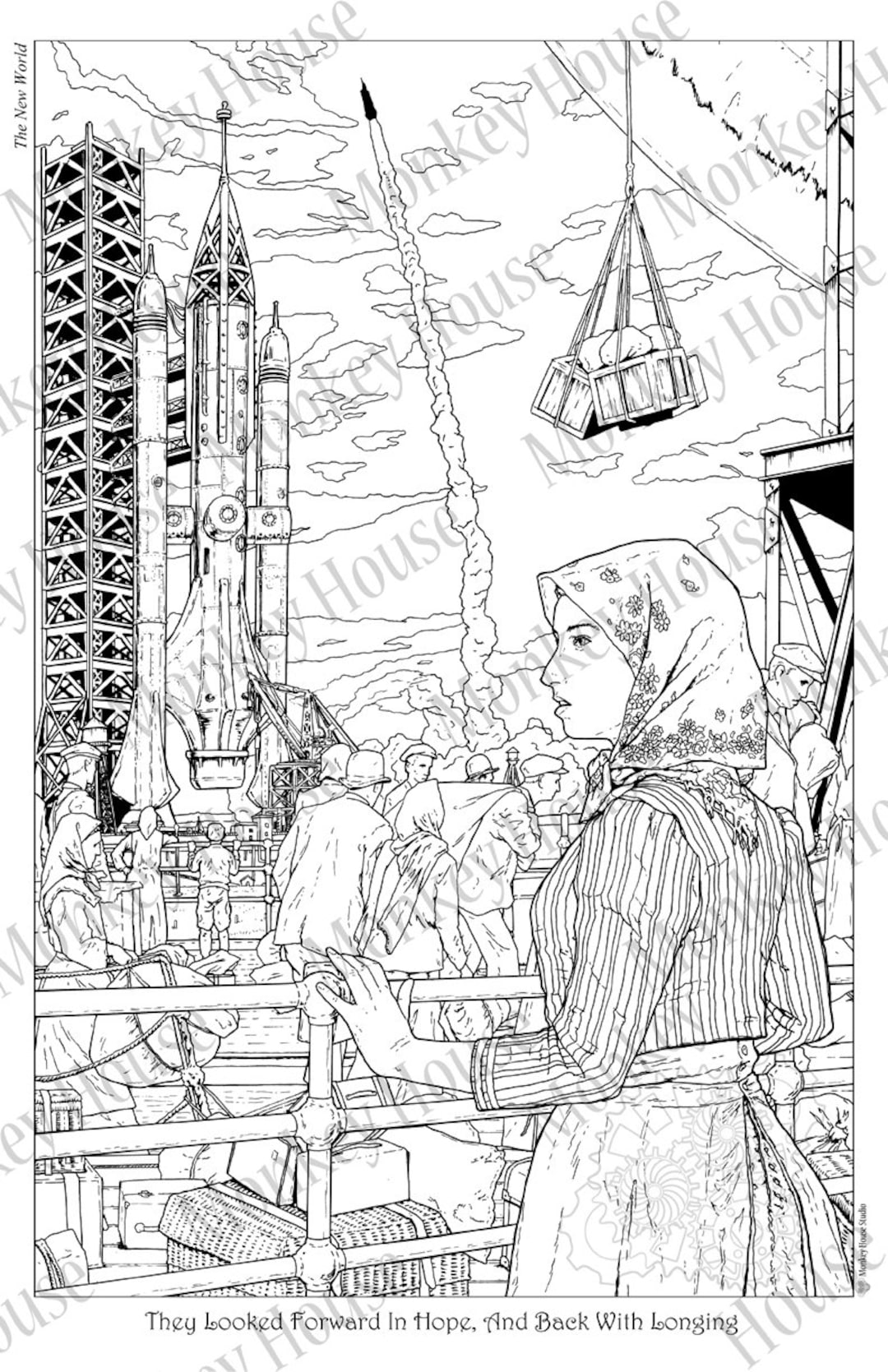 Coloring Page - "the New World", Victorian/steampunk/sci-fi Fantasy Art ...