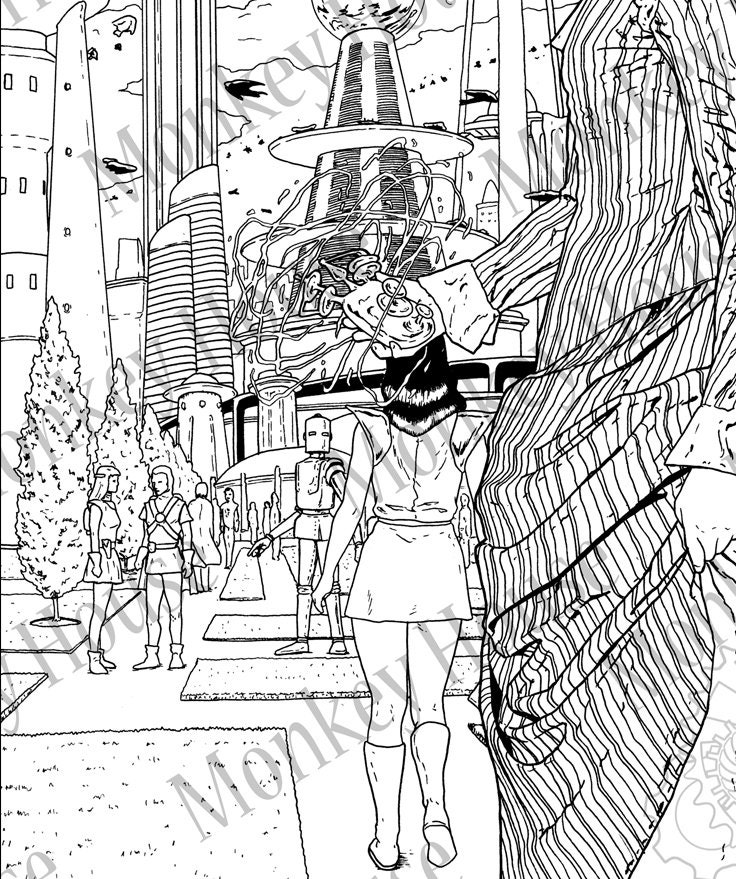 Coloring Page the Time-cross, Part 2, Victorian/steampunk/sci-fi ...