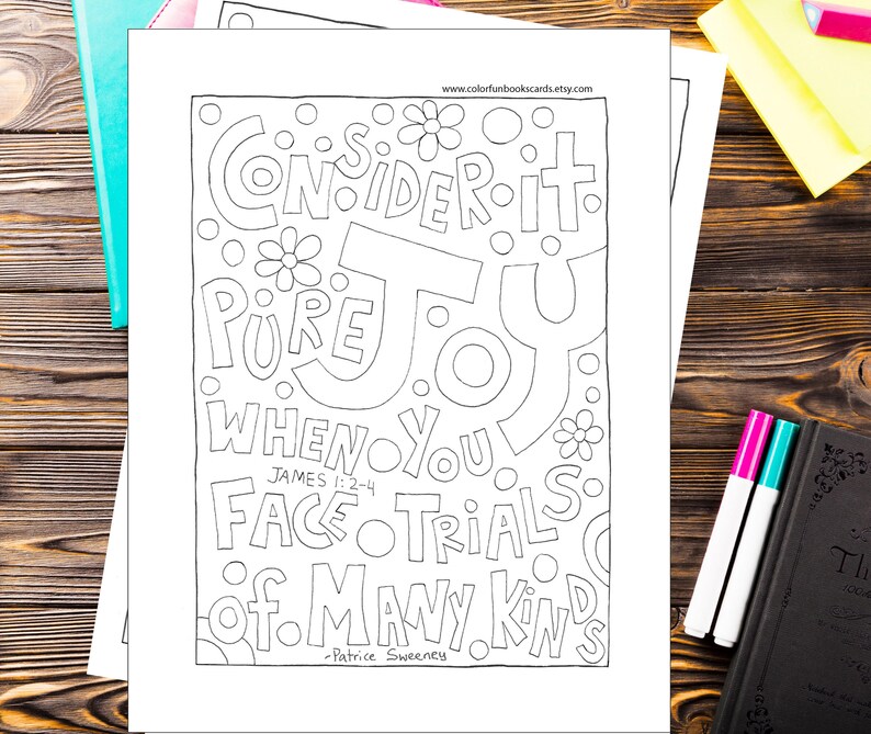 Digital Download "consider It Pure Joy" - Etsy