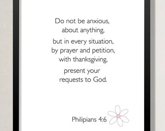 Philippians 4:6-7 Do Not Be Anxious About Anything Bible - Etsy