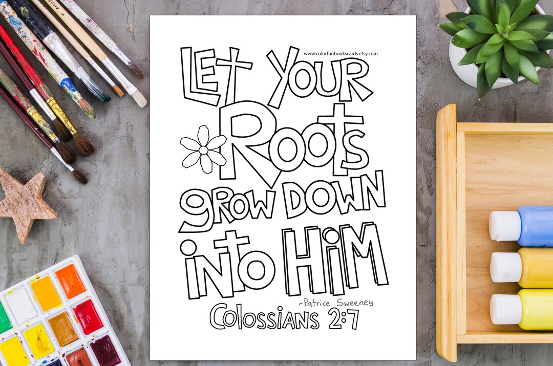 Digital Download "let Your Roots Grow Down Into Him" - Etsy