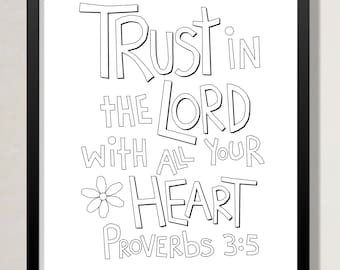 Trust in the Lord Coloring - Etsy