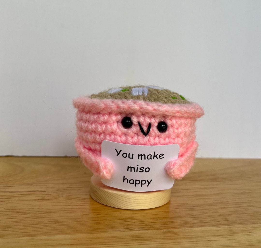 Emotional Support Crochet Miso Soup Desk Buddy - Etsy