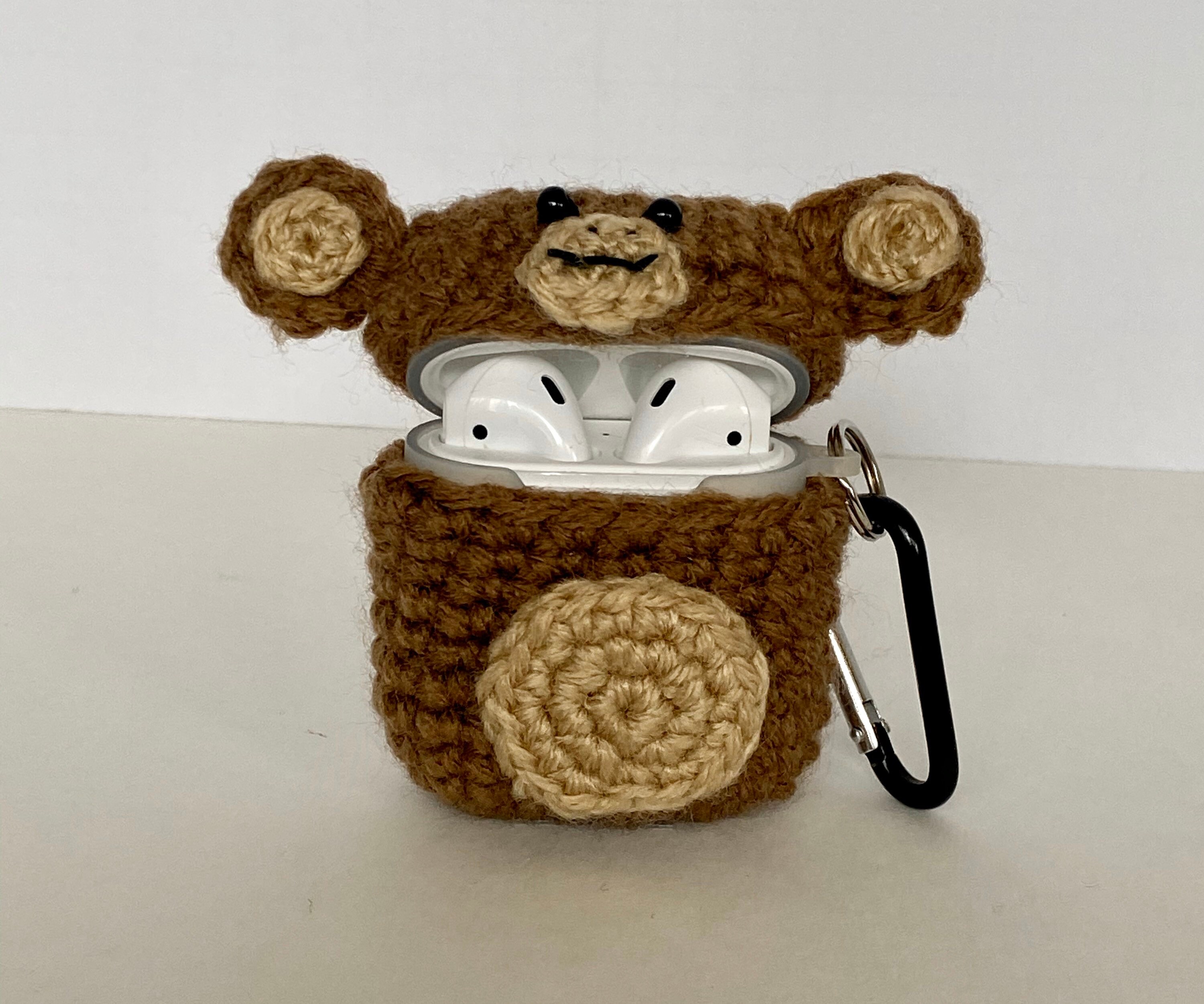 Crochet Monkey Airpod Case Knitted Airpod Case Keychain - Etsy