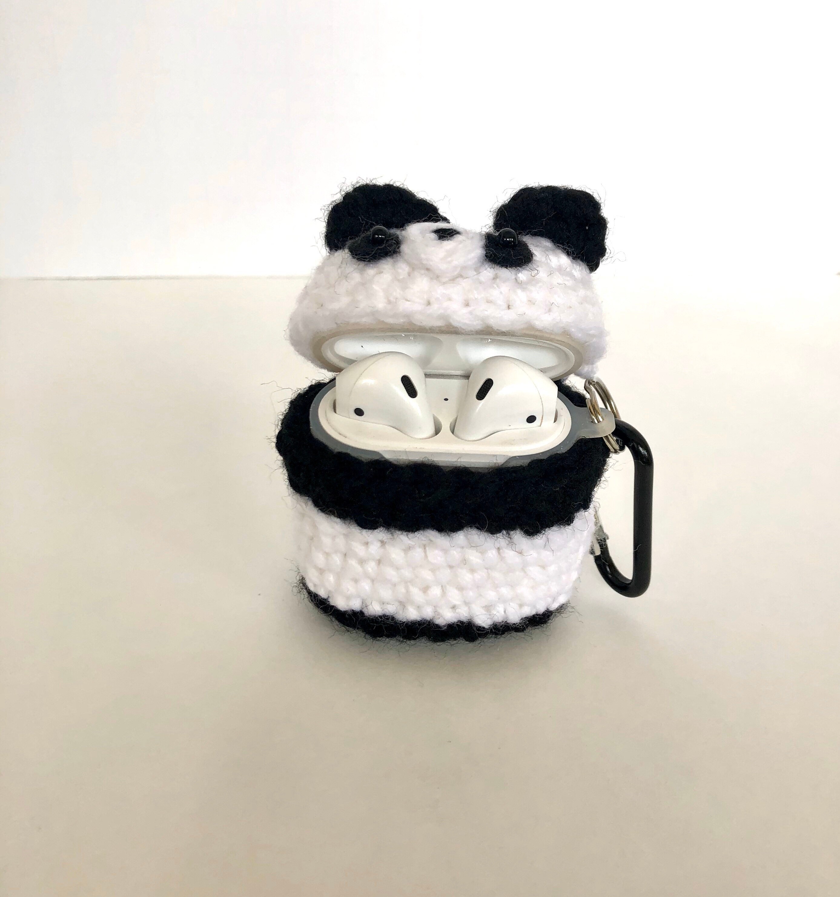 Crochet Panda Bear Airpod Case Knitted Airpod Case Keychain - Etsy