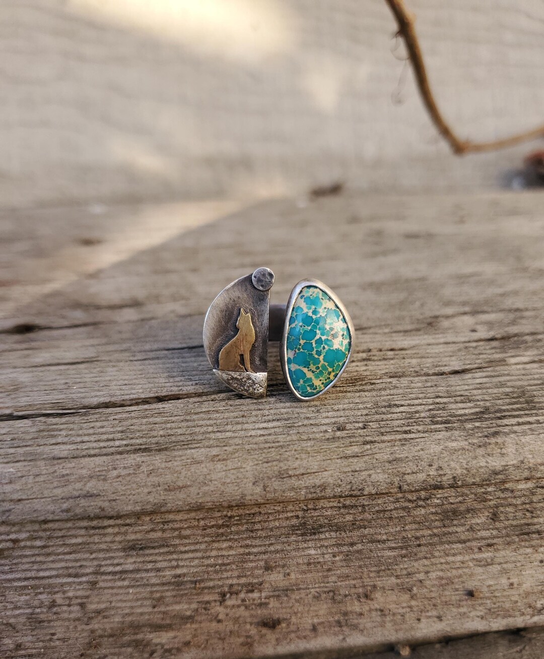 Darling Darlene Turquoise Ring, Coyote Ring, Wildlife Jewelry, Western ...
