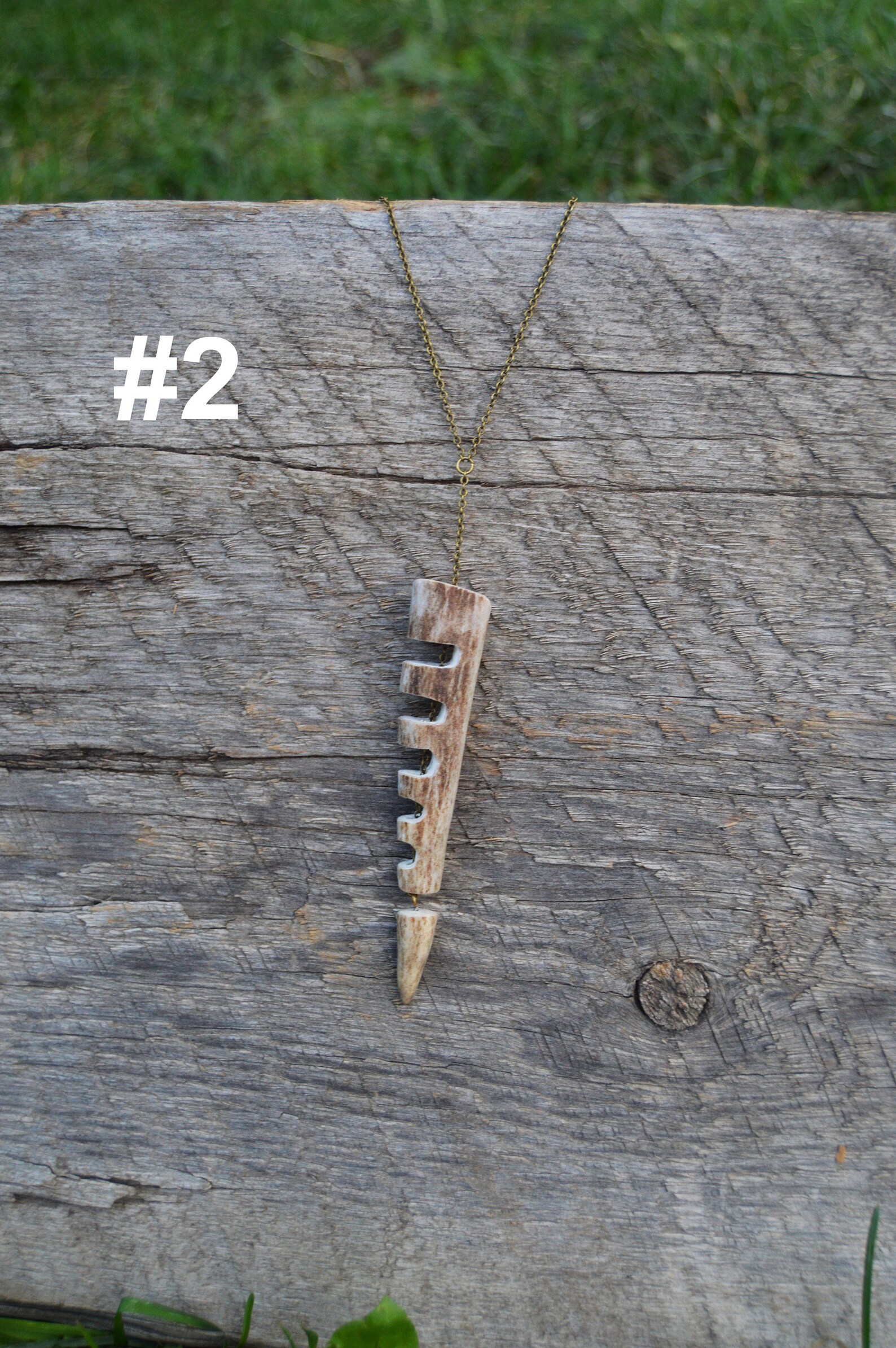 Carved Antler Necklace, Deer Antler Jewelry, Hippie Antler Necklace ...