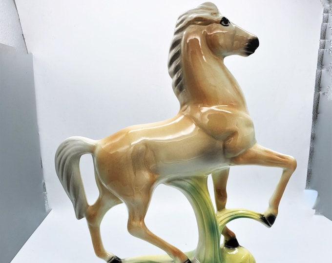 Stewart B Mcculloch California Pottery Tan Beige Horse White Mane and ...