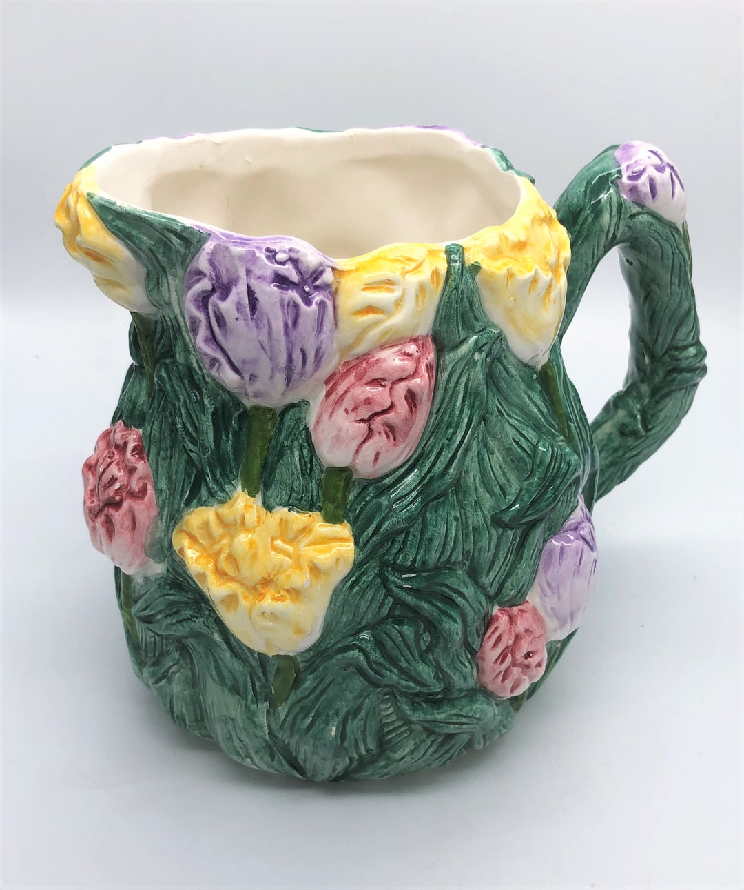 Vintage Nantucket Ceramic Relief Pitcher With Hand Painted - Etsy