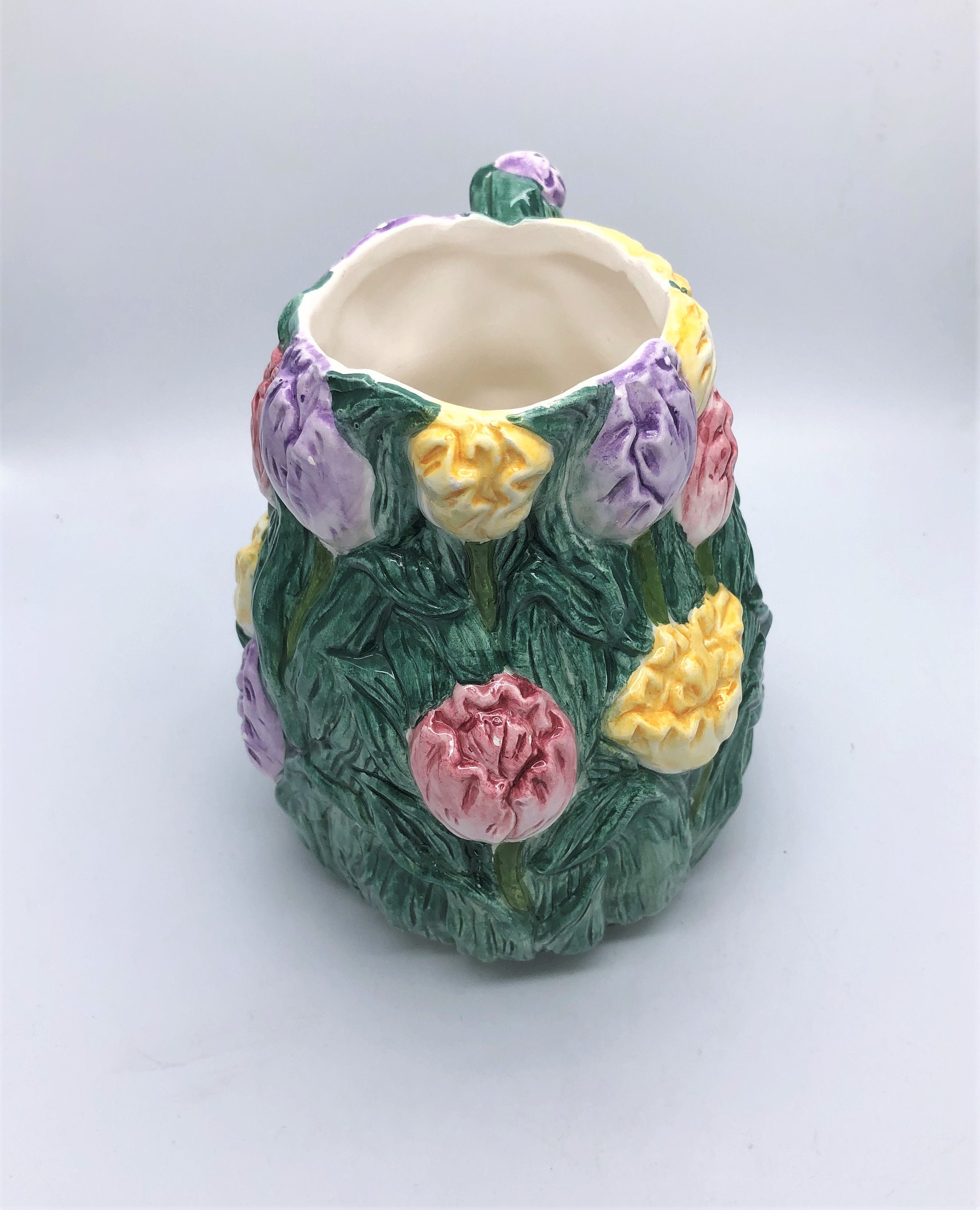 Vintage Nantucket Ceramic Relief Pitcher With Hand Painted - Etsy