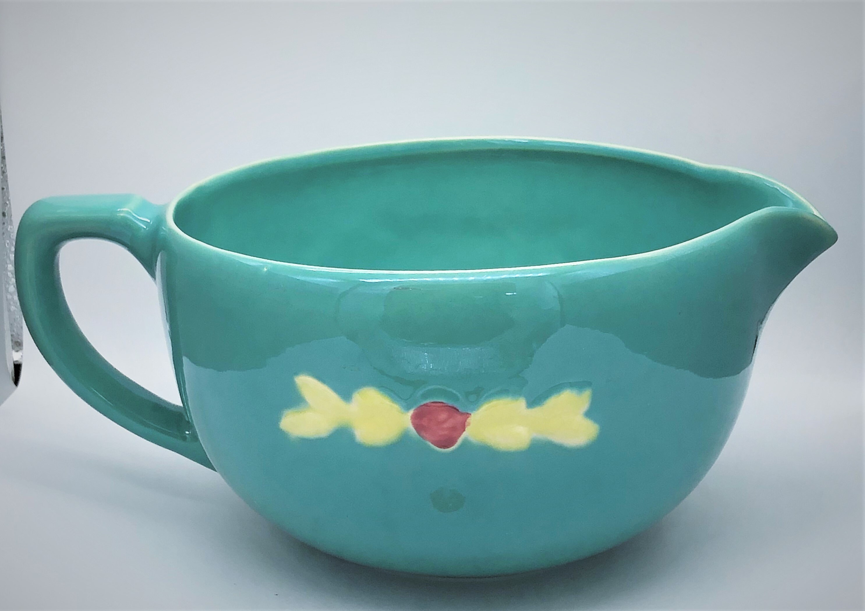 Coors Pottery Rosebud Design 12 Inches Teal Green Batter Bowl With ...