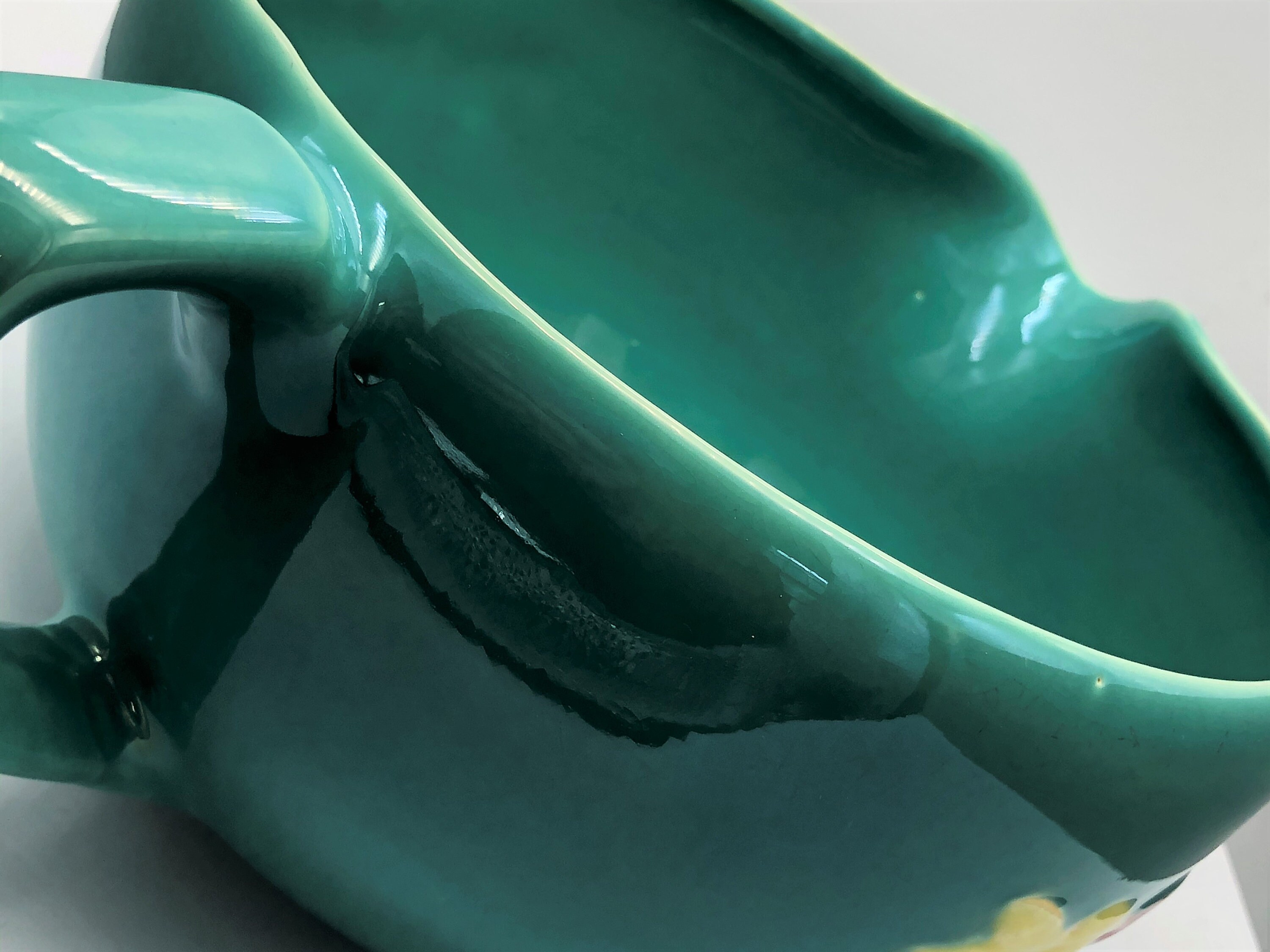 Coors Pottery Rosebud Design 12 Inches Teal Green Batter Bowl With ...