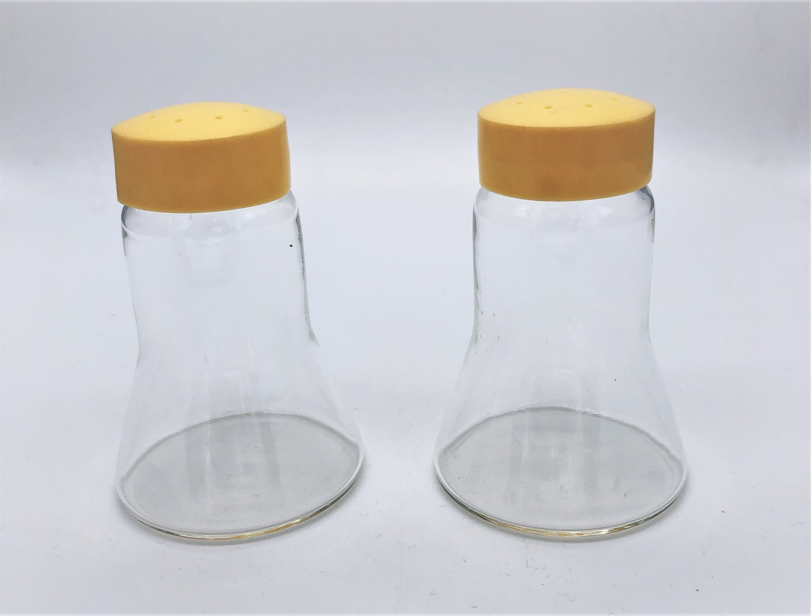 Mid Century Pyrex Ware Salt and Pepper Shakers Clear Glass | Etsy UK