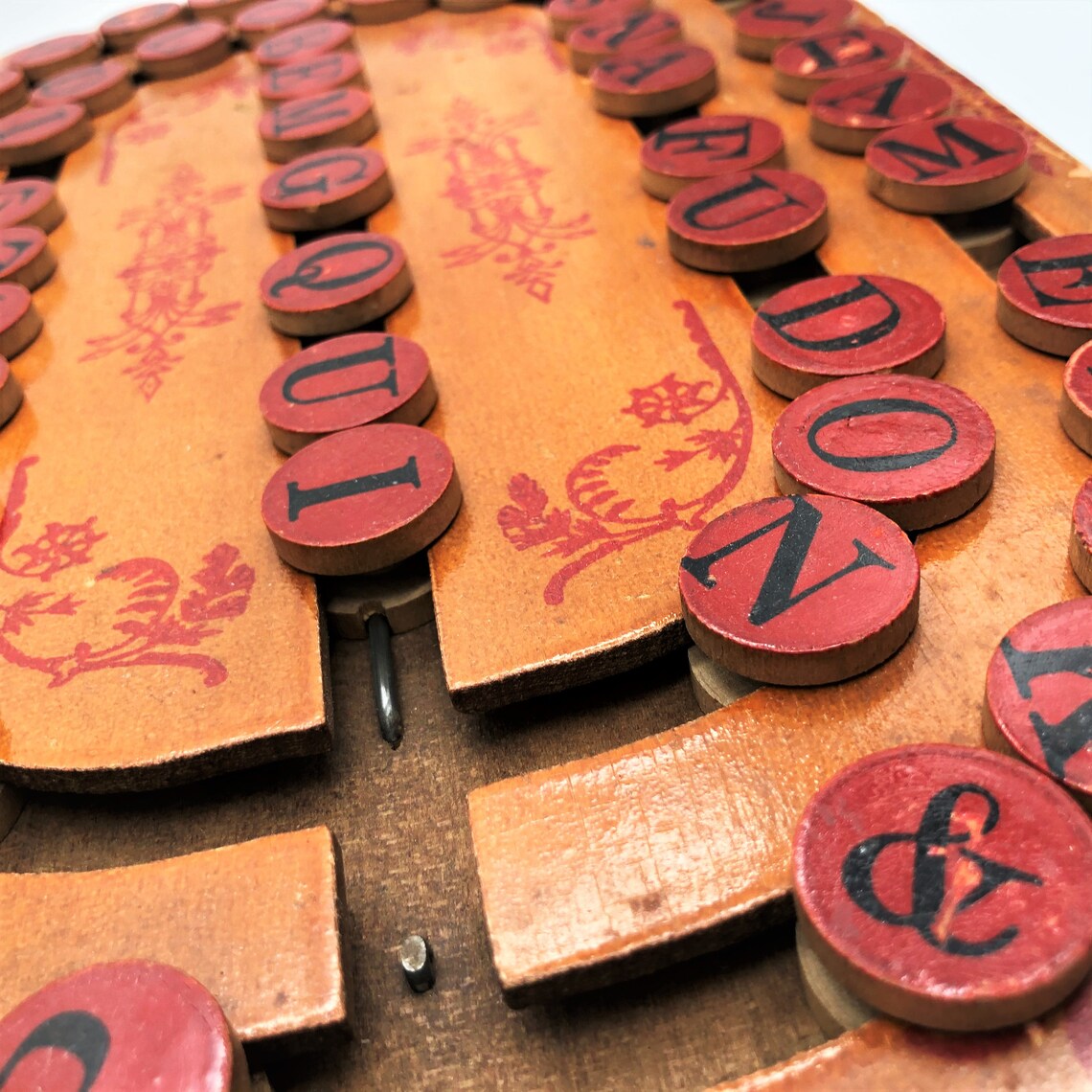 Antique Wooden Spelling Board 56 Wooden Letter Tiles Pat Feb | Etsy