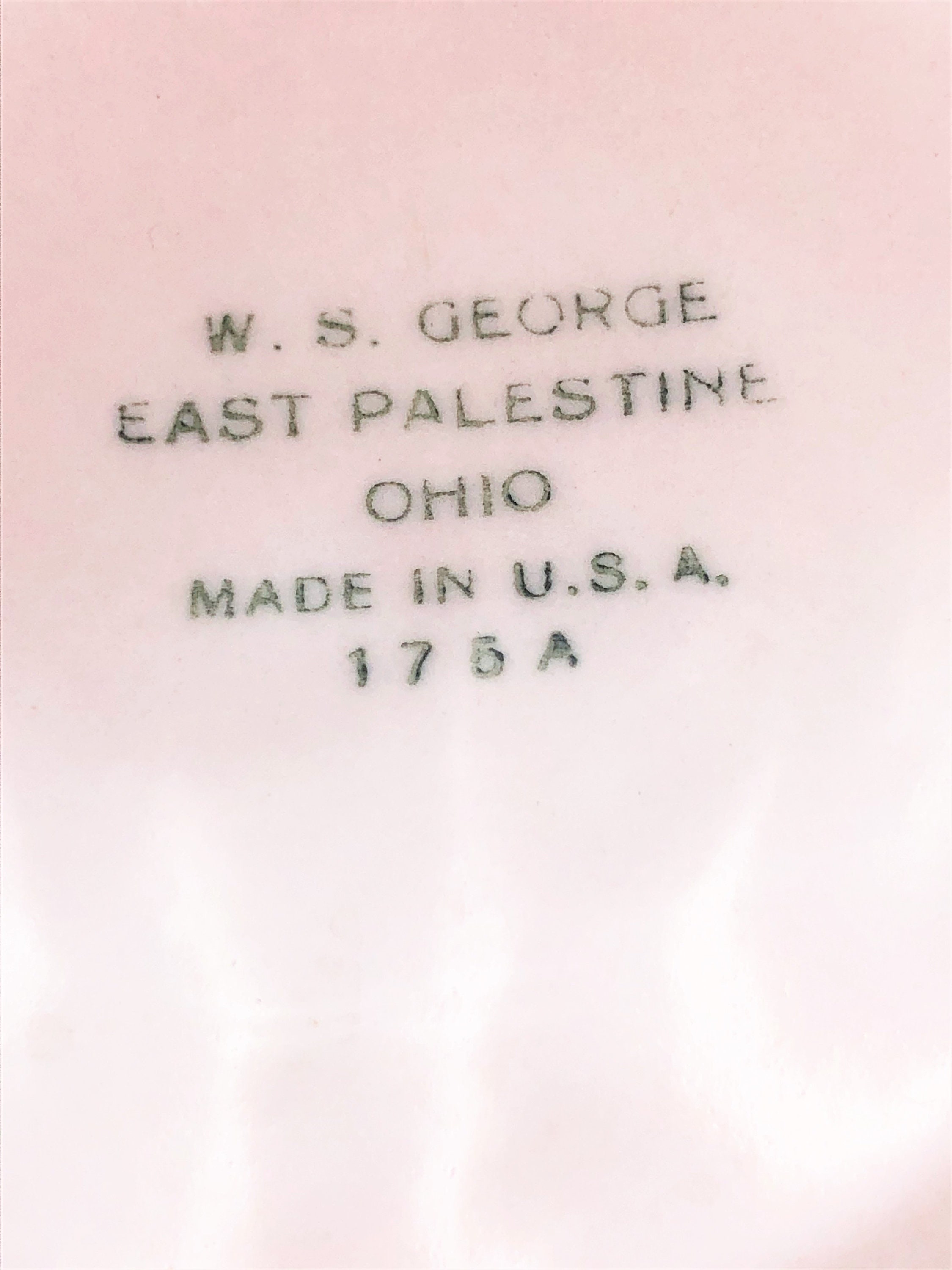 W.S. George East Palestine Ohio Made in USA 176A Pink With - Etsy