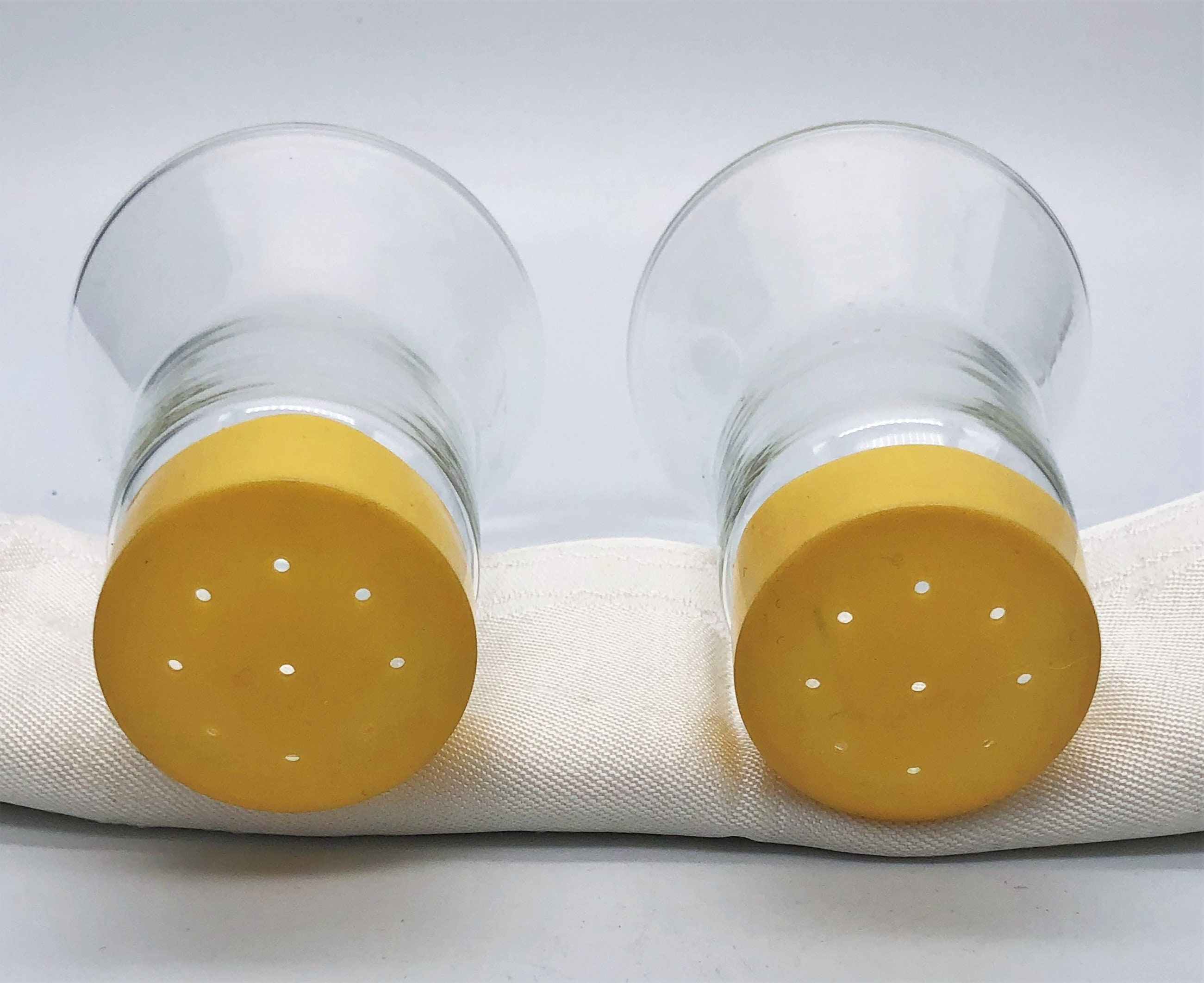 Mid Century Pyrex Ware Salt and Pepper Shakers Clear Glass | Etsy UK