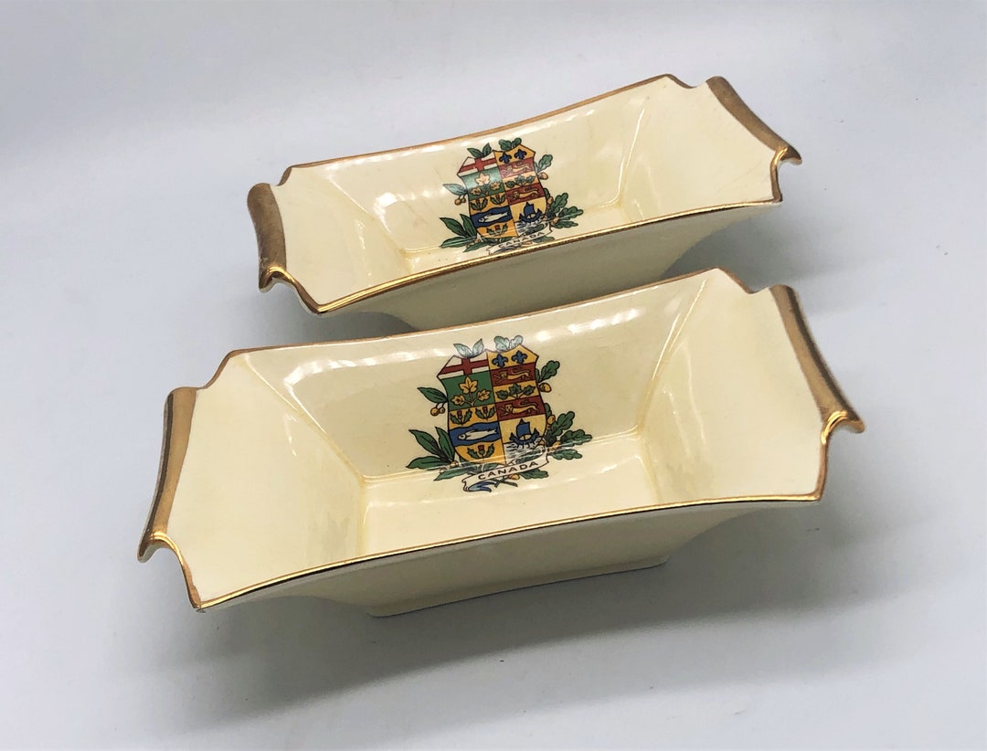 Royal Winton Grimwades Canada Crest Rectangle Shape Pair of Candy ...
