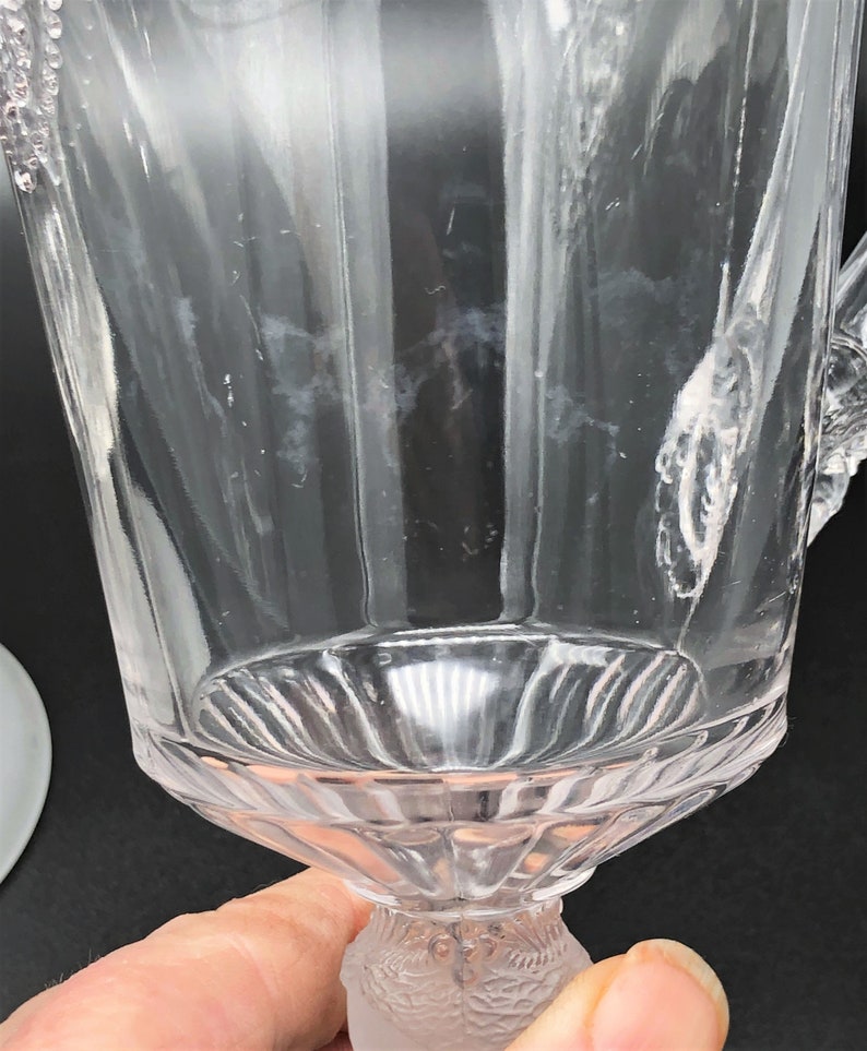 Antique George Duncan & Sons Three Faced Glass Creamer Frosted - Etsy