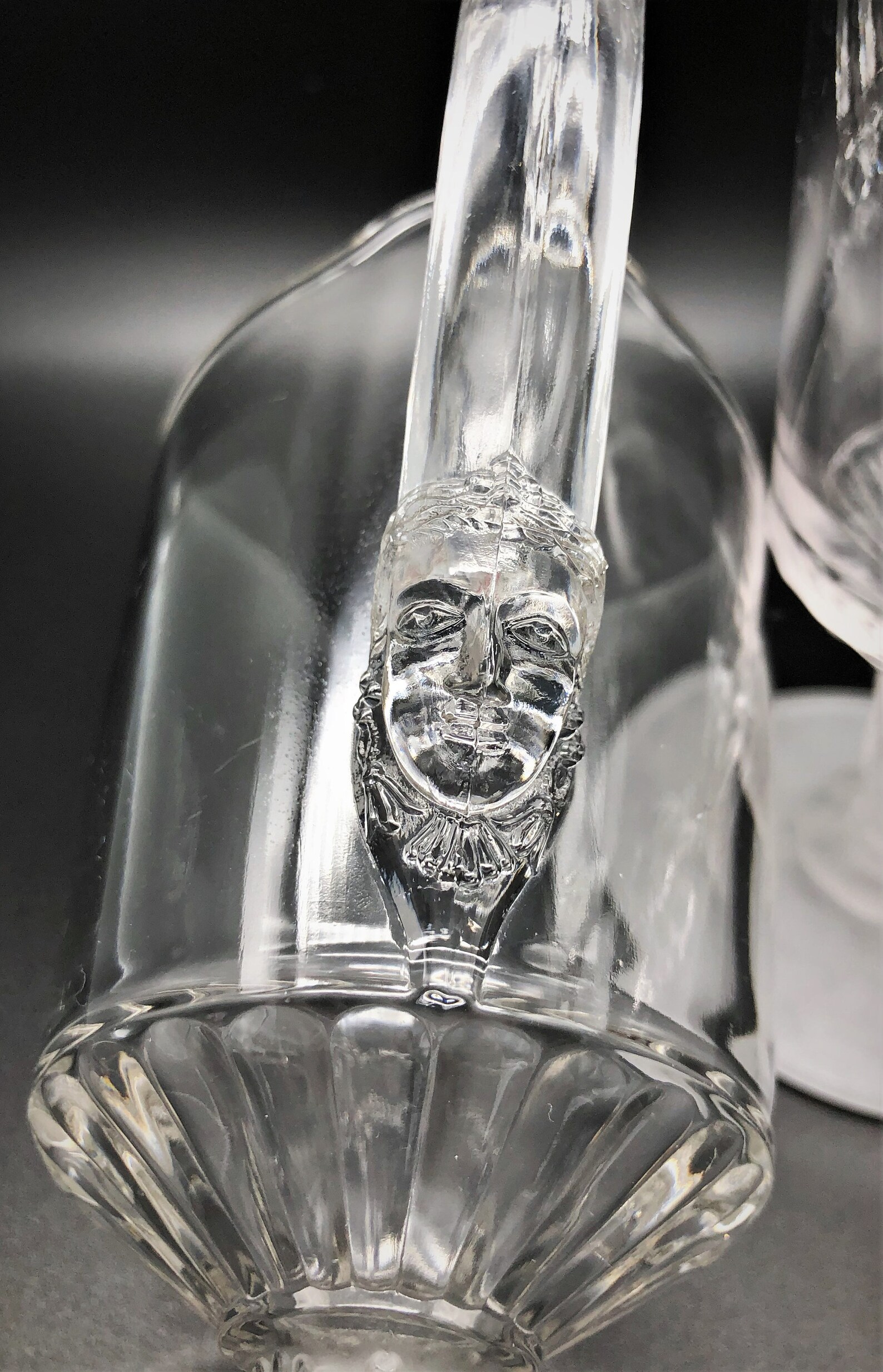 Antique George Duncan & Sons Three Faced Glass Creamer Frosted | Etsy