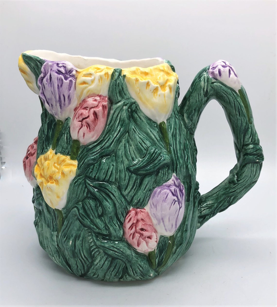 Vintage Nantucket Ceramic Relief Pitcher With Hand Painted - Etsy