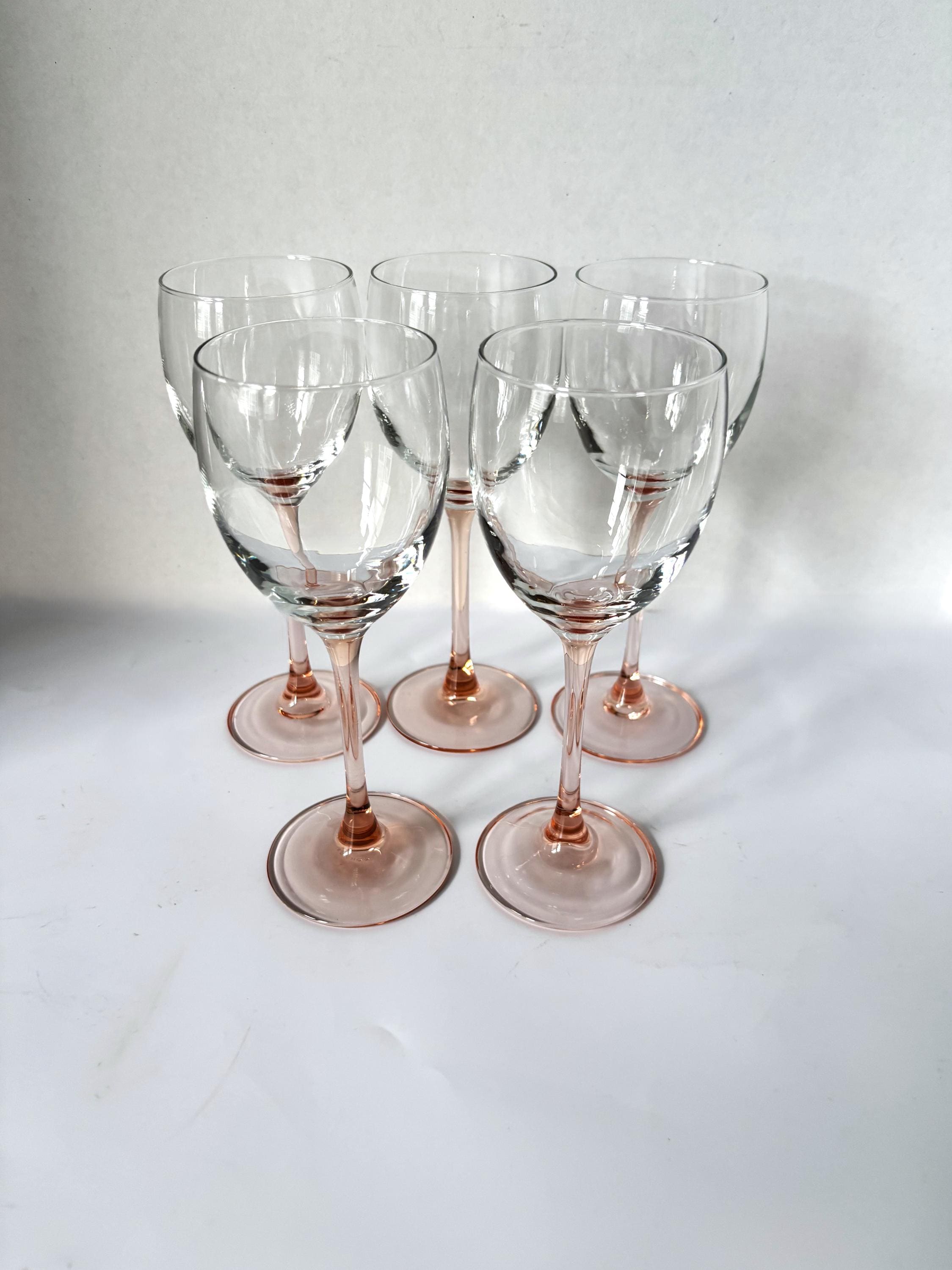 Luminarc Verrerie D'aques Rose Stemmed Claret Wine Glasses Made in ...