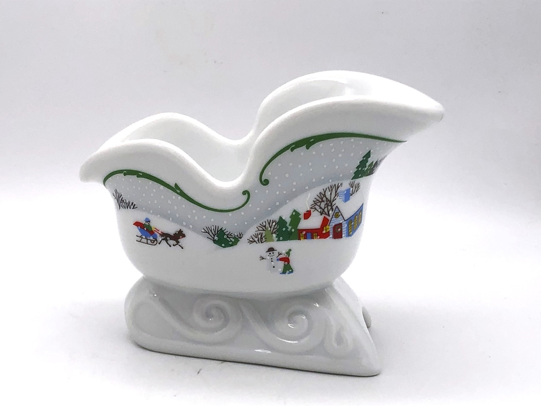 Lenox Debut Collection Sleighride Sleigh Open Sugar Bowl Holiday Dish ...