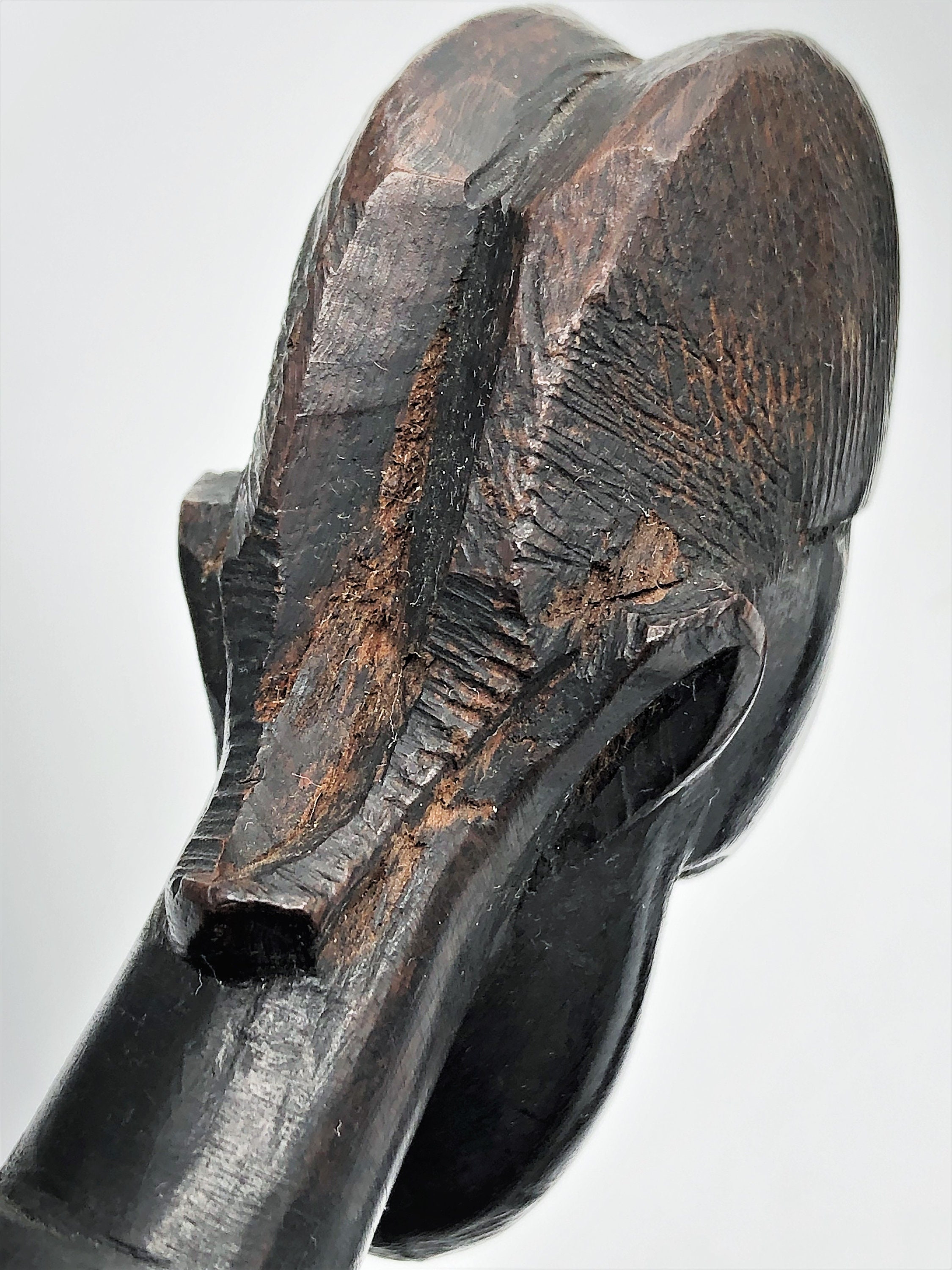 Vintage African Wooden Hand Carved Pair of 14 Inch Statues A | Etsy