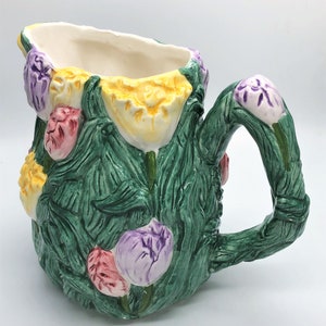 Vintage Nantucket Ceramic Relief Pitcher With Hand Painted - Etsy