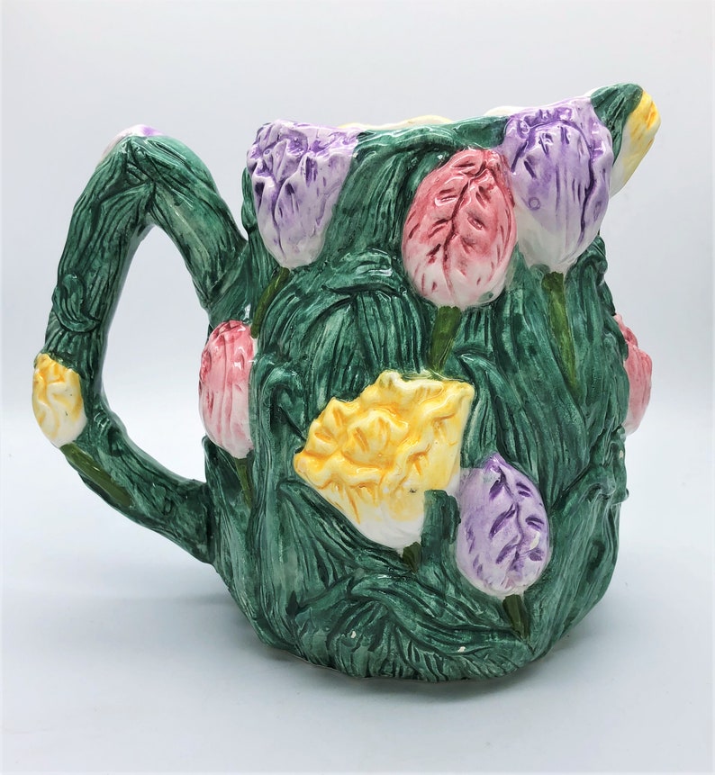 Vintage Nantucket Ceramic Relief Pitcher with Hand Painted | Etsy