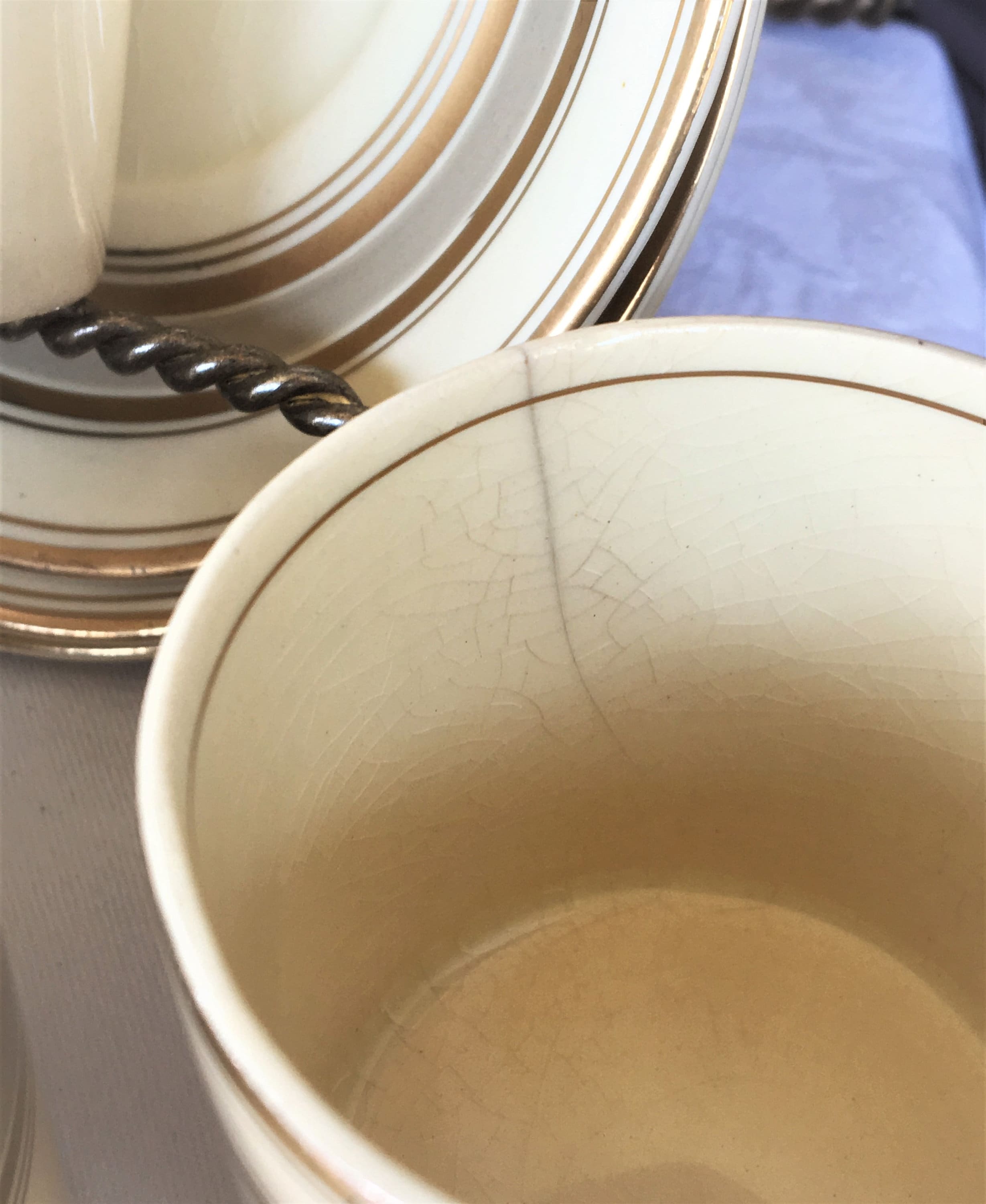 Johnson Bros England Victorian Crème Color Set of 6 Demitasse Cups Grey ...