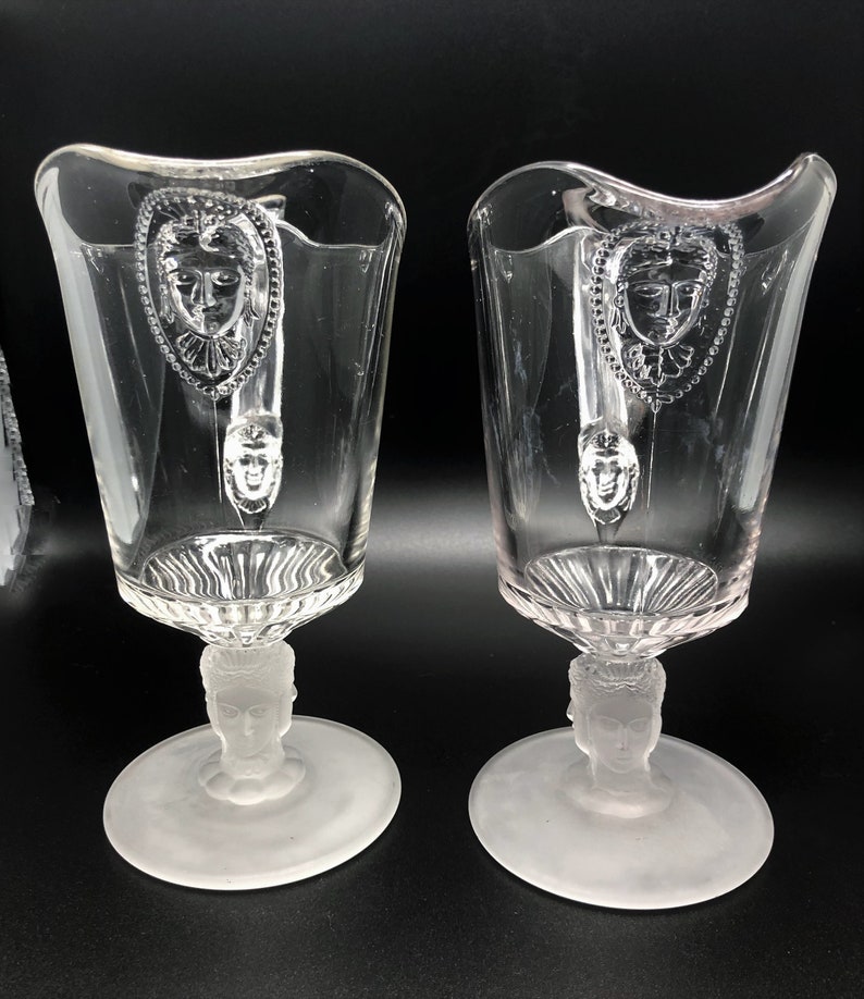 Antique George Duncan & Sons Three Faced Glass Creamer Frosted - Etsy