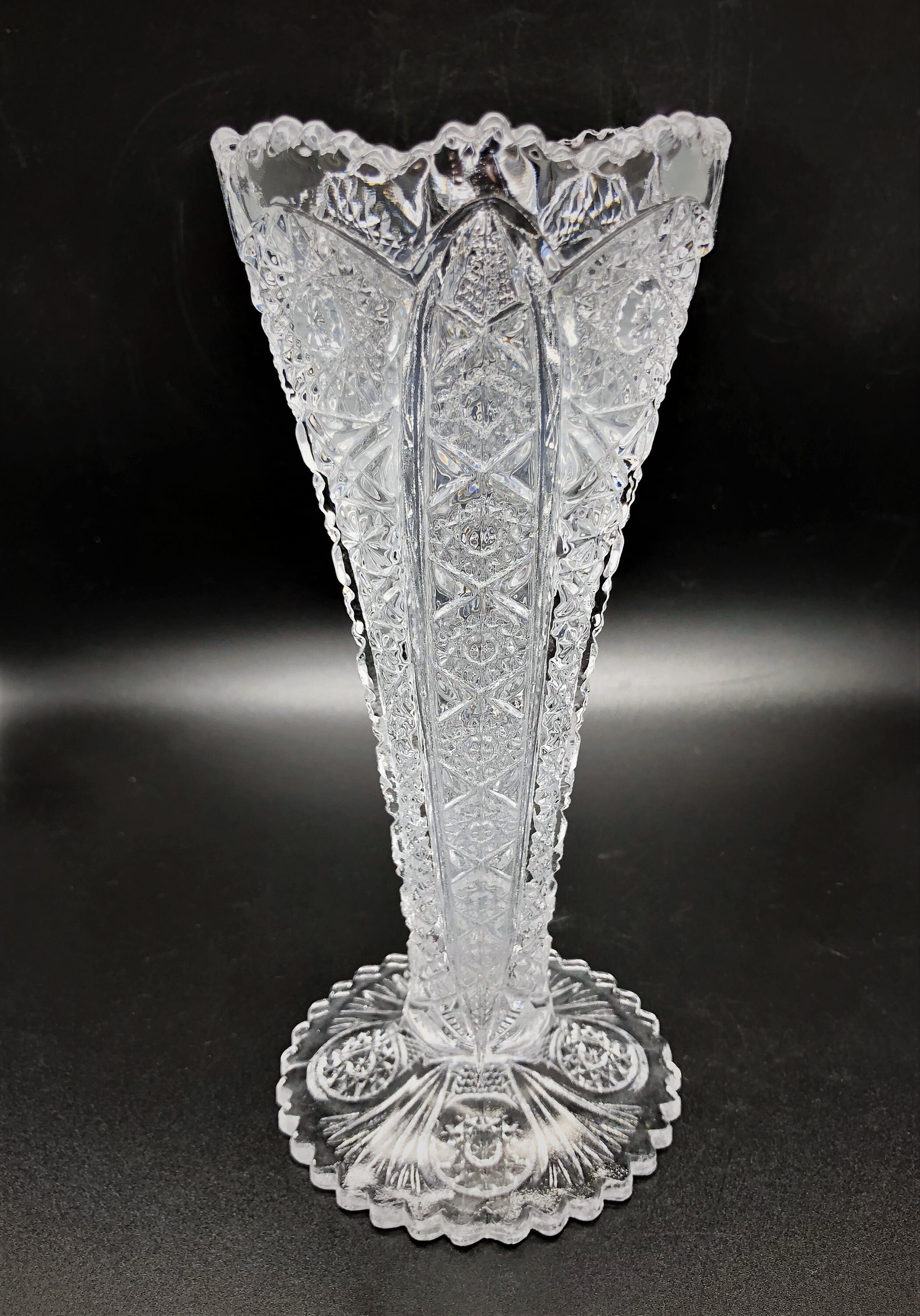 Antique EAPG Mckee Fentec Fern Vase 8 Inches Sawtooth Rim - Etsy