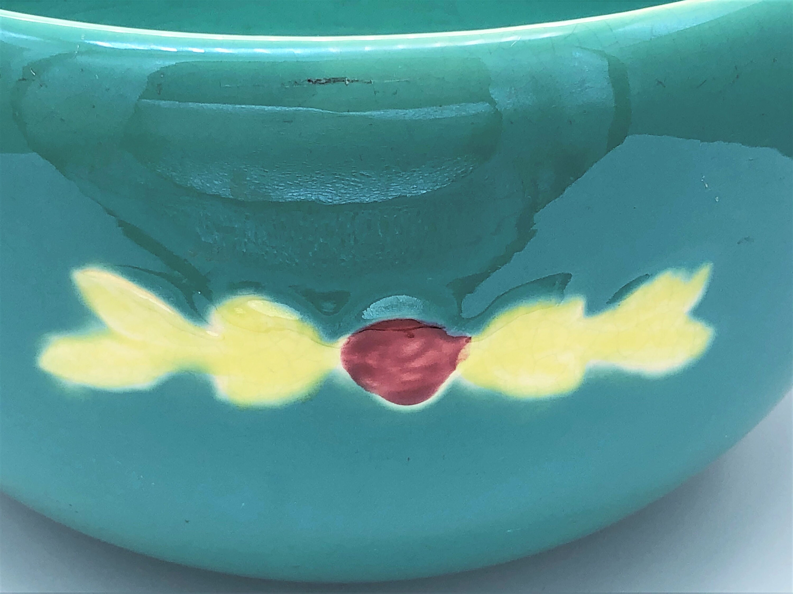 Coors Pottery Rosebud Design 12 Inches Teal Green Batter Bowl With ...