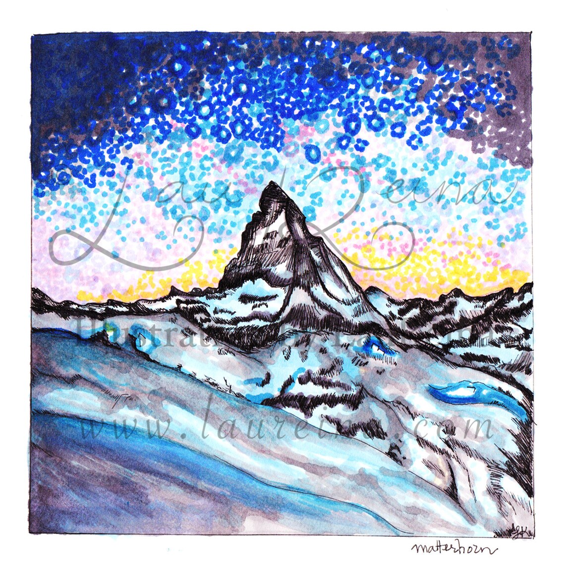 Matterhorn - Illustration - Giclee Print - Etsy