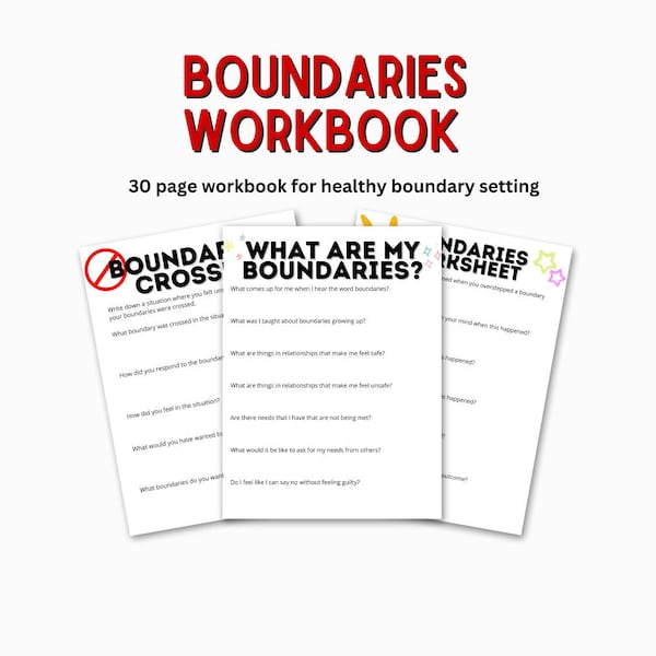 Boundaries Worksheets for Teens - Etsy