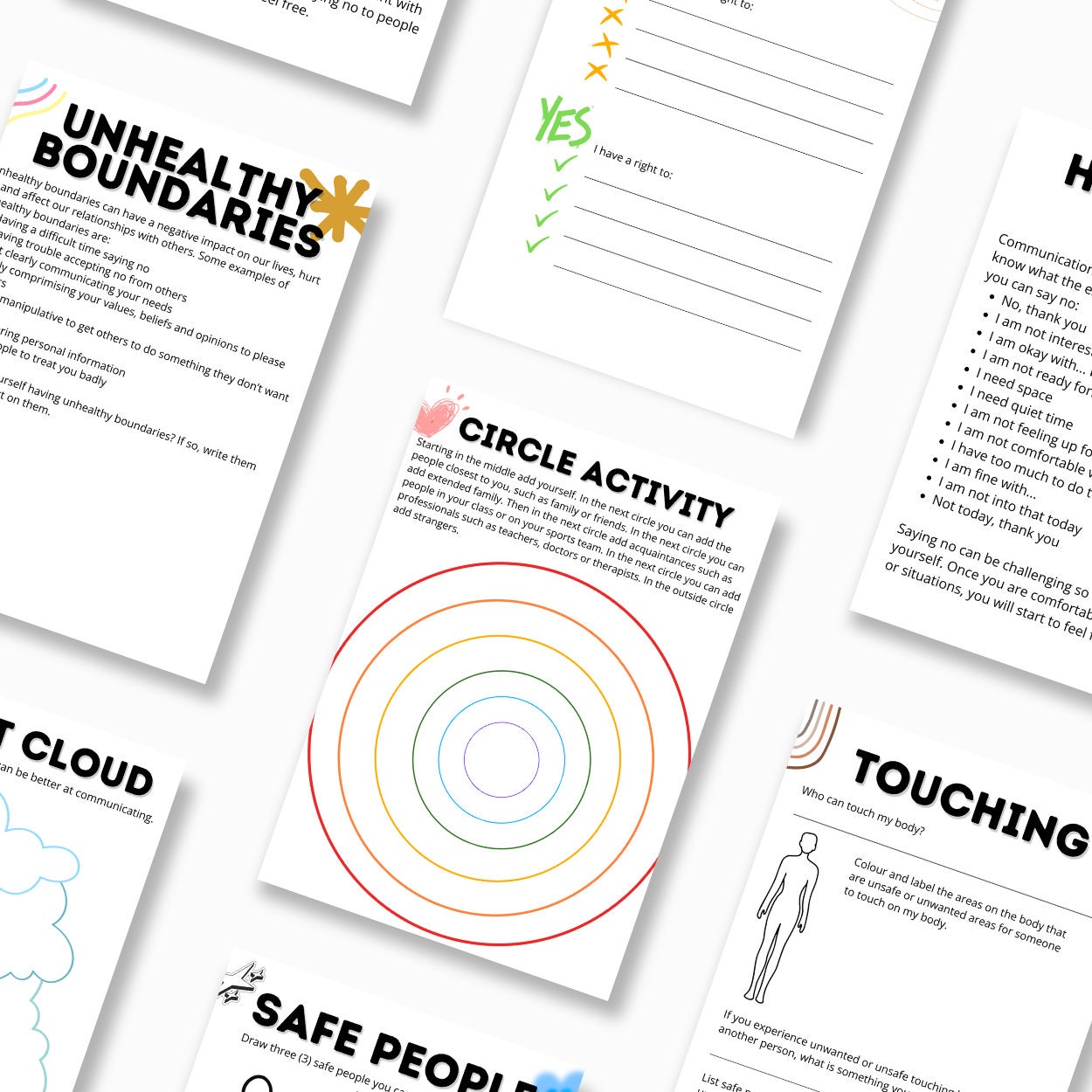 Boundaries Workbook: Self Help, Coping Skills (30 Worksheets) - Etsy